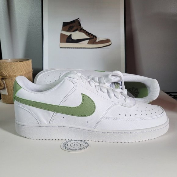 Nike | Shoes | Nike Court Vision Low Next Nature White Oil Green | Poshmark